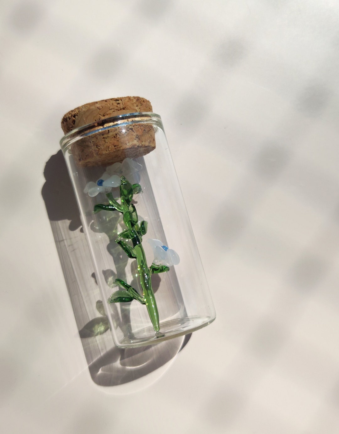 Tiny Glass Bouquet of Flowers, Glass Sculpture, Message in a Bottle ...