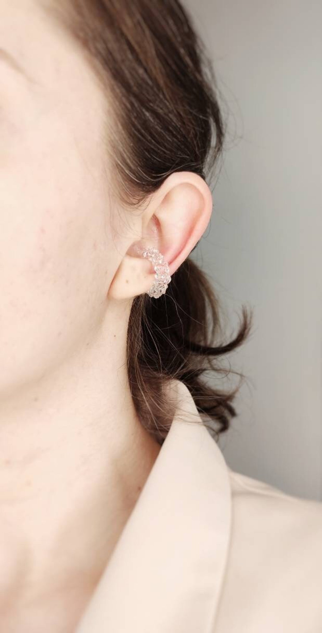 Gorgeous Glass Ear Cuff Minimalist and Simple Elegant - Etsy