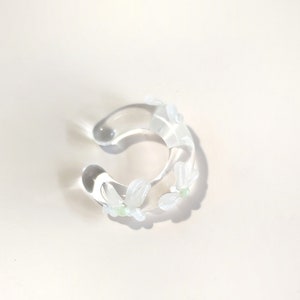 Floral Ear Cuff, Glass Ear Cuff, No Piercing Earring, Glass Ear Cuff ...