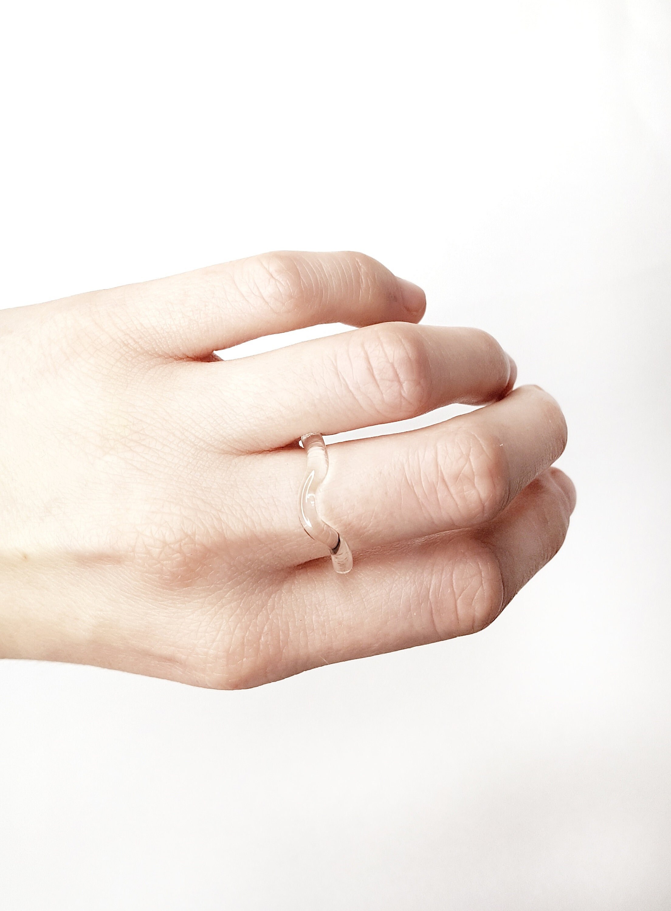 Unique Glass Ring Minimalistic and Simple Elegant Ring - Etsy