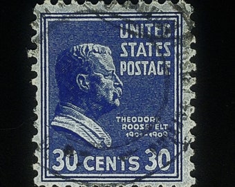 30 Cent Theodore Roosevelt Stamp - Etsy