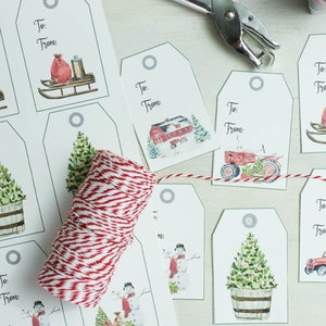 Printable on the Farm Gift Tags | Old Truck Christmas Trees ...