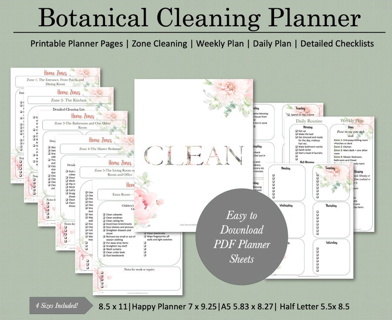 Feminine Printable Cleaning Schedule | Flylady - Etsy
