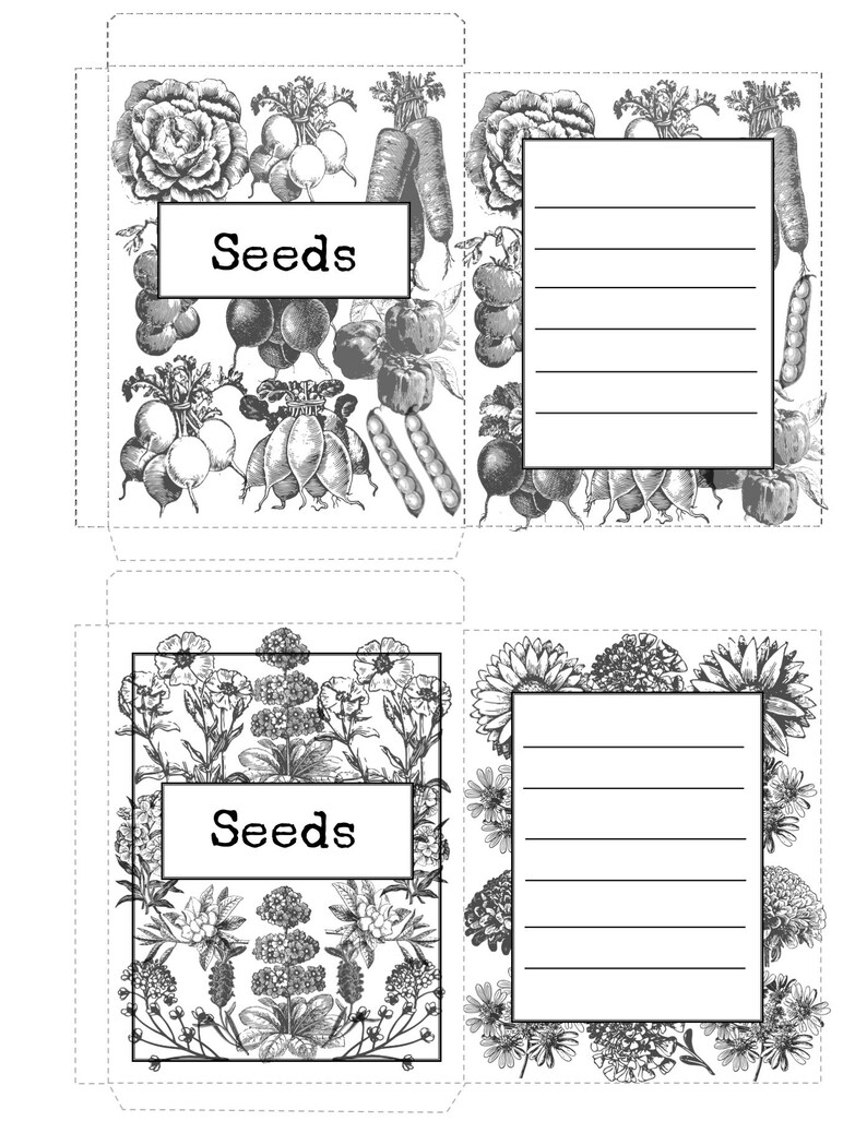 Seed Packets Printable Downloadable Vintage Look | Homestead Garden ...