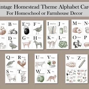 Printable Downloadable Vintage Look Flashcards | Homestead Farm Theme ...
