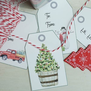 Printable on the Farm Gift Tags | Old Truck Christmas Trees ...