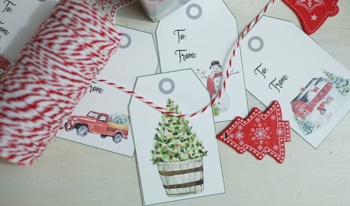 Printable on the Farm Gift Tags | Old Truck Christmas Trees ...