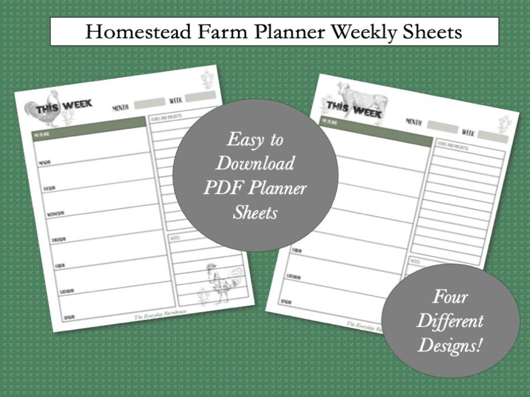 Homestead Farm Planner Undated Replacement Pages - Etsy