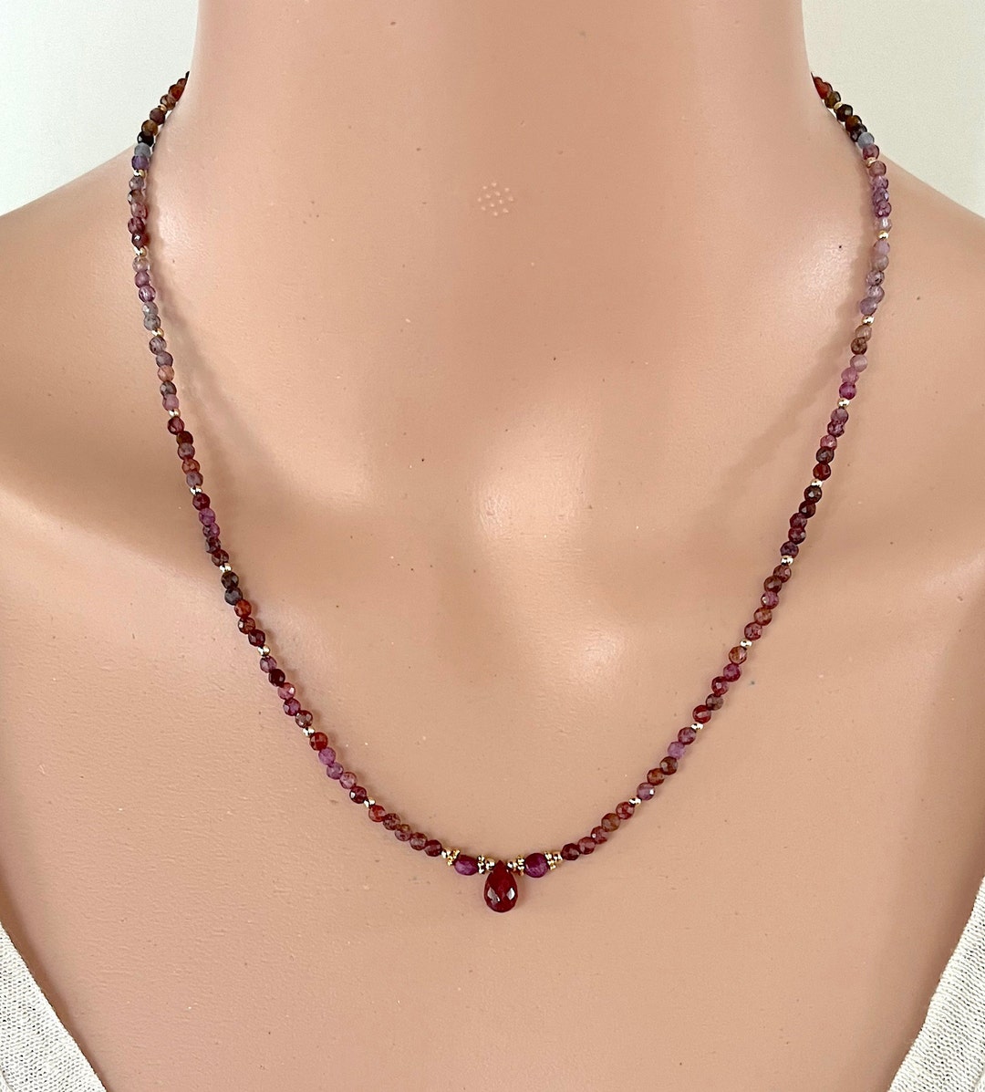 Sapphire and Ruby Necklace / Bracelet - Etsy