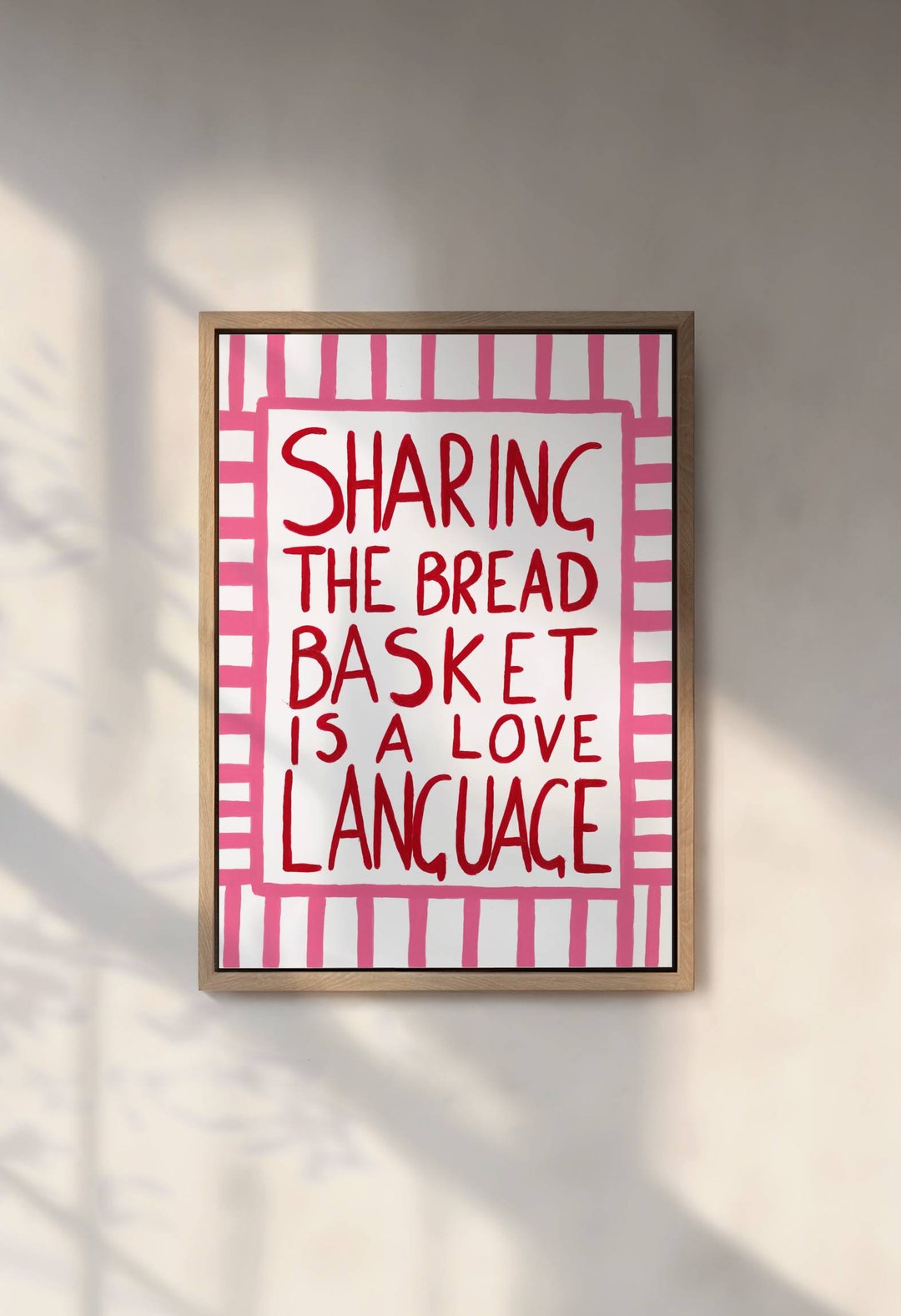Sharing the Bread Basket is a Love Language Wall Art Print, Living Room ...