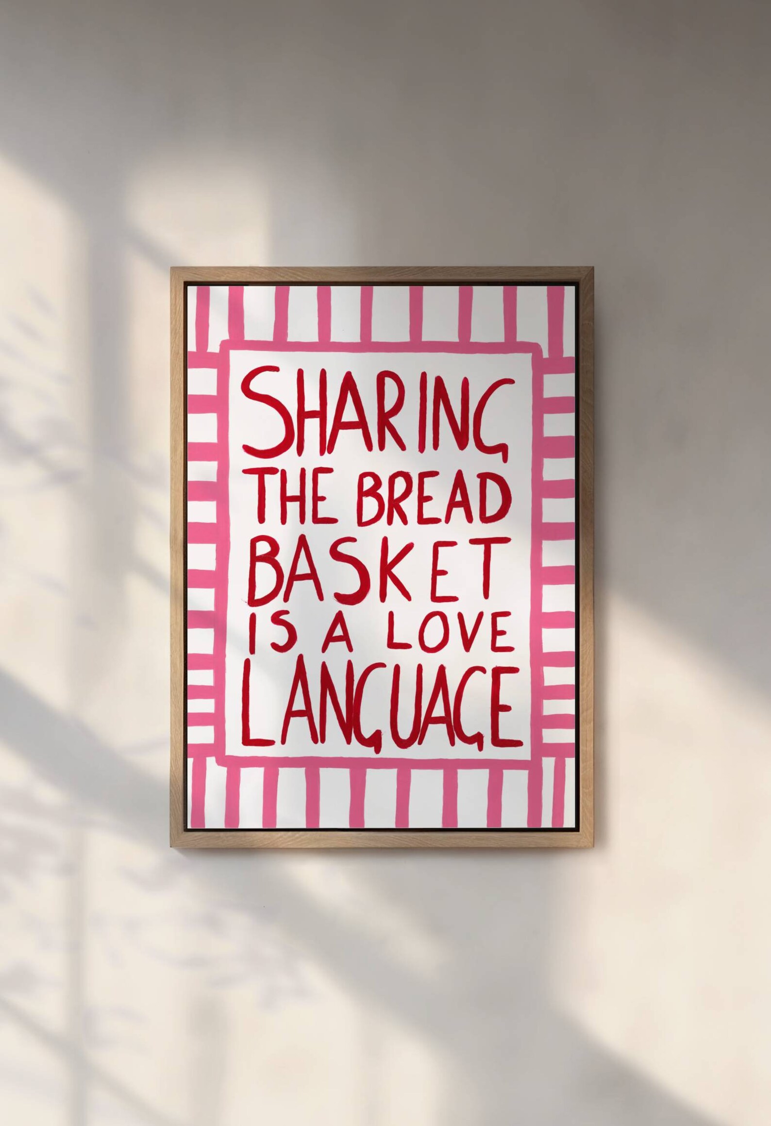Sharing the Bread Basket is a Love Language Wall Art Print, Living Room Art, Trendy Kitchen ...