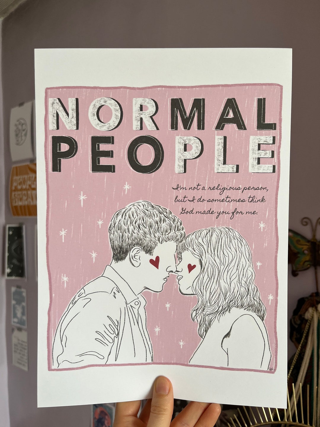 Normal People Digital Illustration Art Print Wall Art Print Bookish Gift Sally Rooney Gallery ...