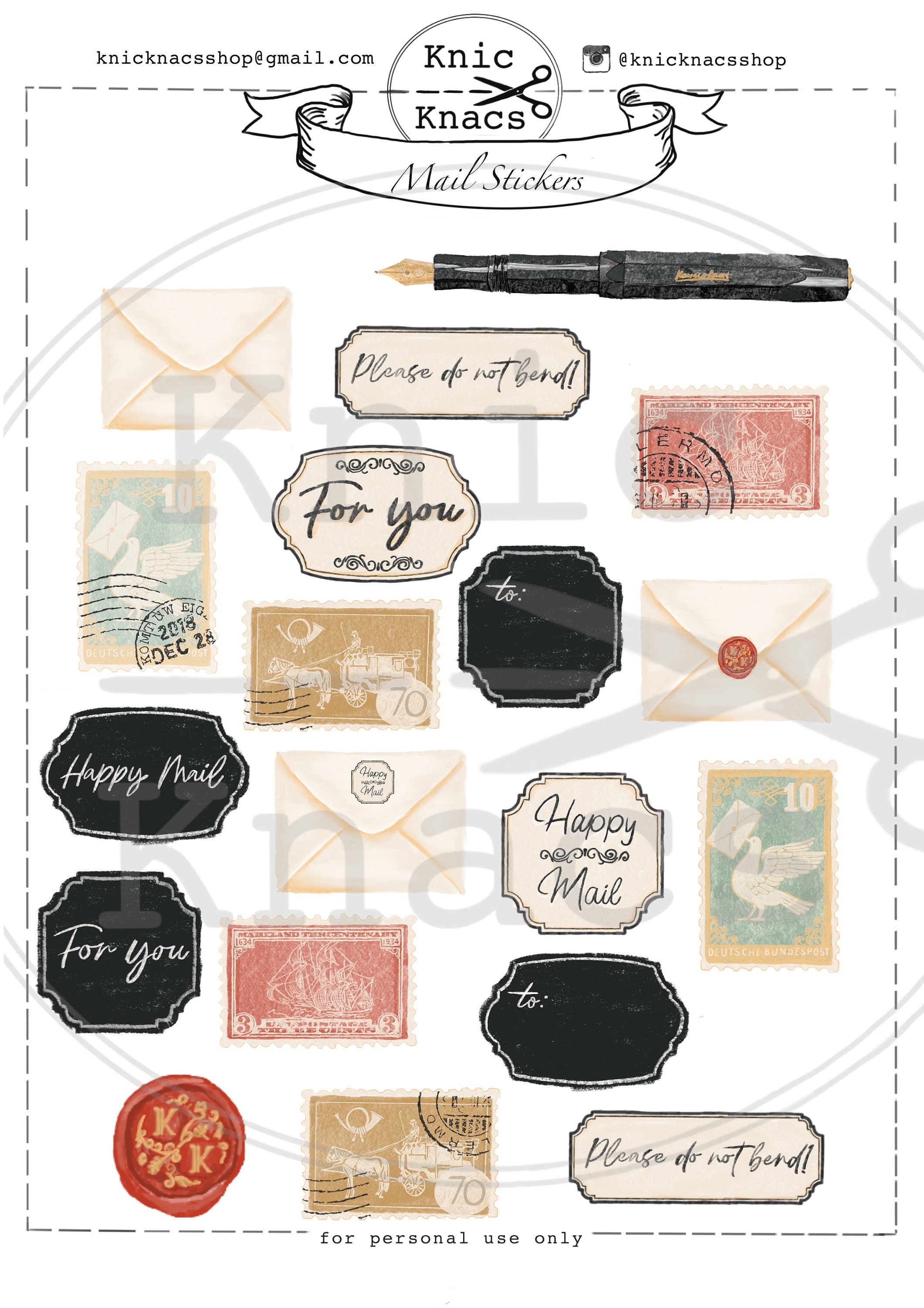 Mail Stickers Printable | Etsy