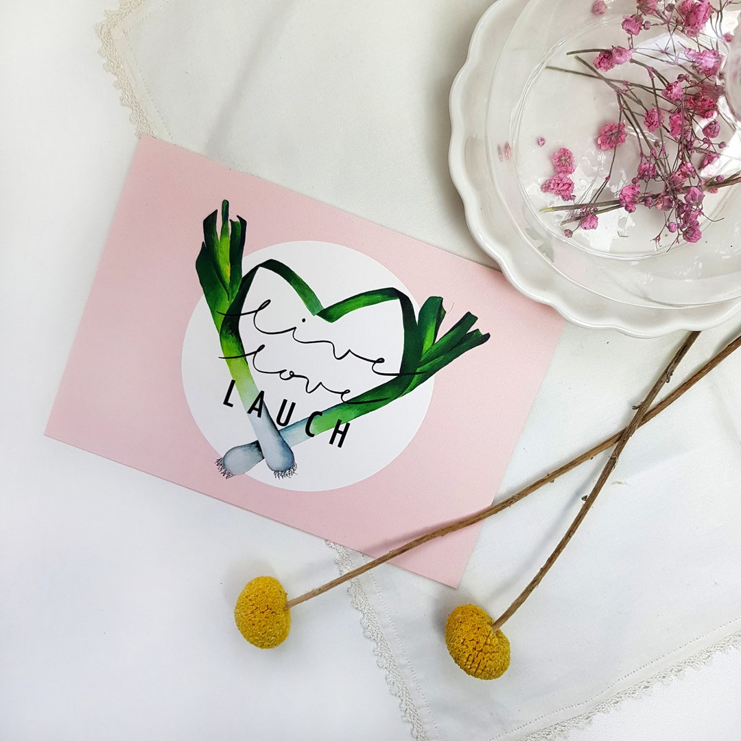 Postcard "live Love Leek", Greeting Card, Wisdom, Saying - Etsy UK