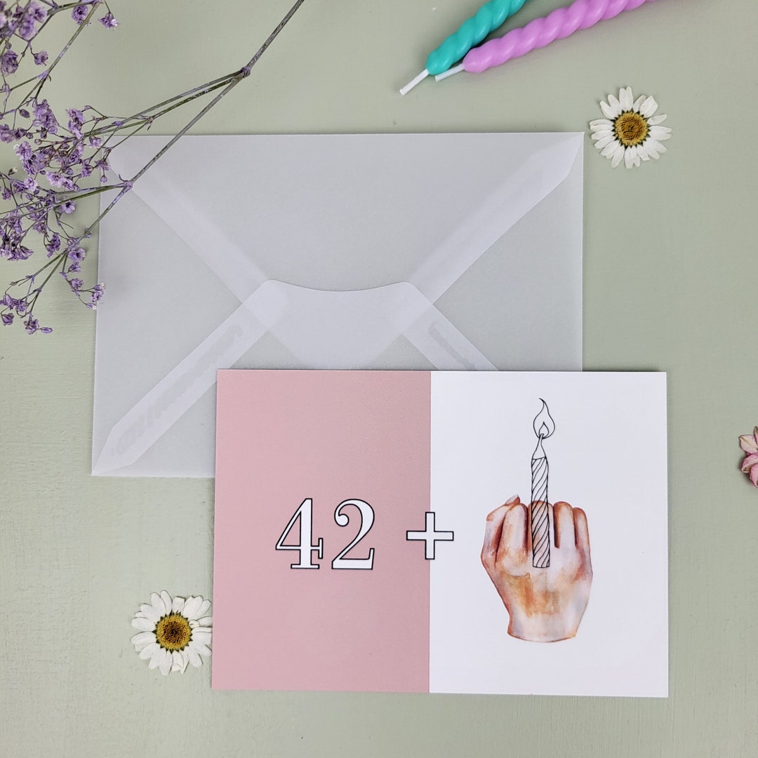 Personalized middle Finger Birthday Card incl. Envelope, Postcard for ...