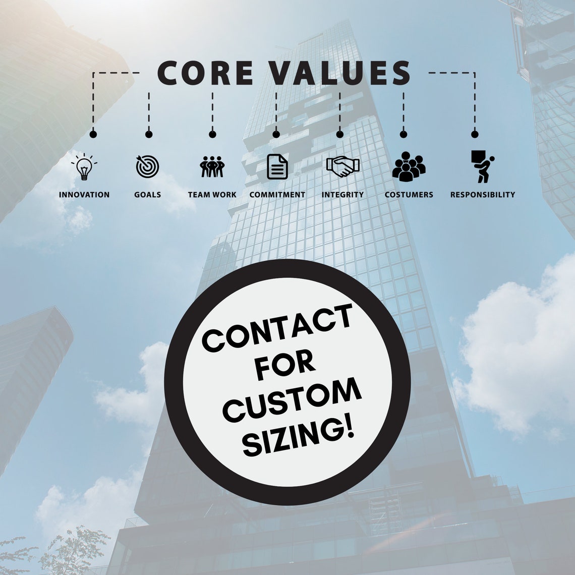 Customizable Core Values Decal / Business Values Custom Sign / - Etsy