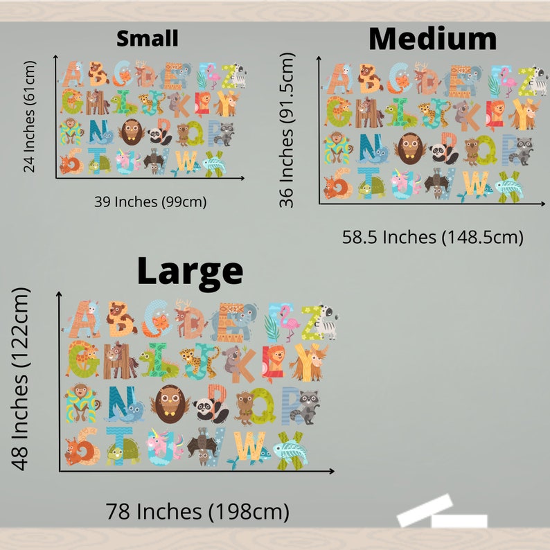 Animal Alphabet Decal / Cartoon Animal Alphabet Sticker / - Etsy