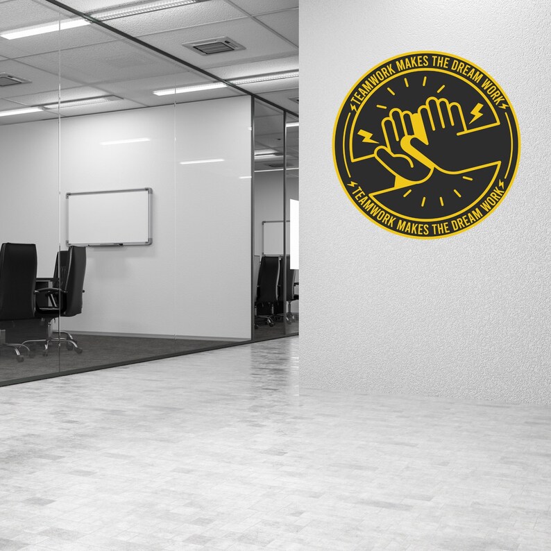 Teamwork Makes the Dream Work Wall Decal / Business Values - Etsy