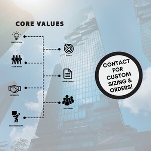 Customizable Core Values Decal / Business Values Custom Sign / Office ...