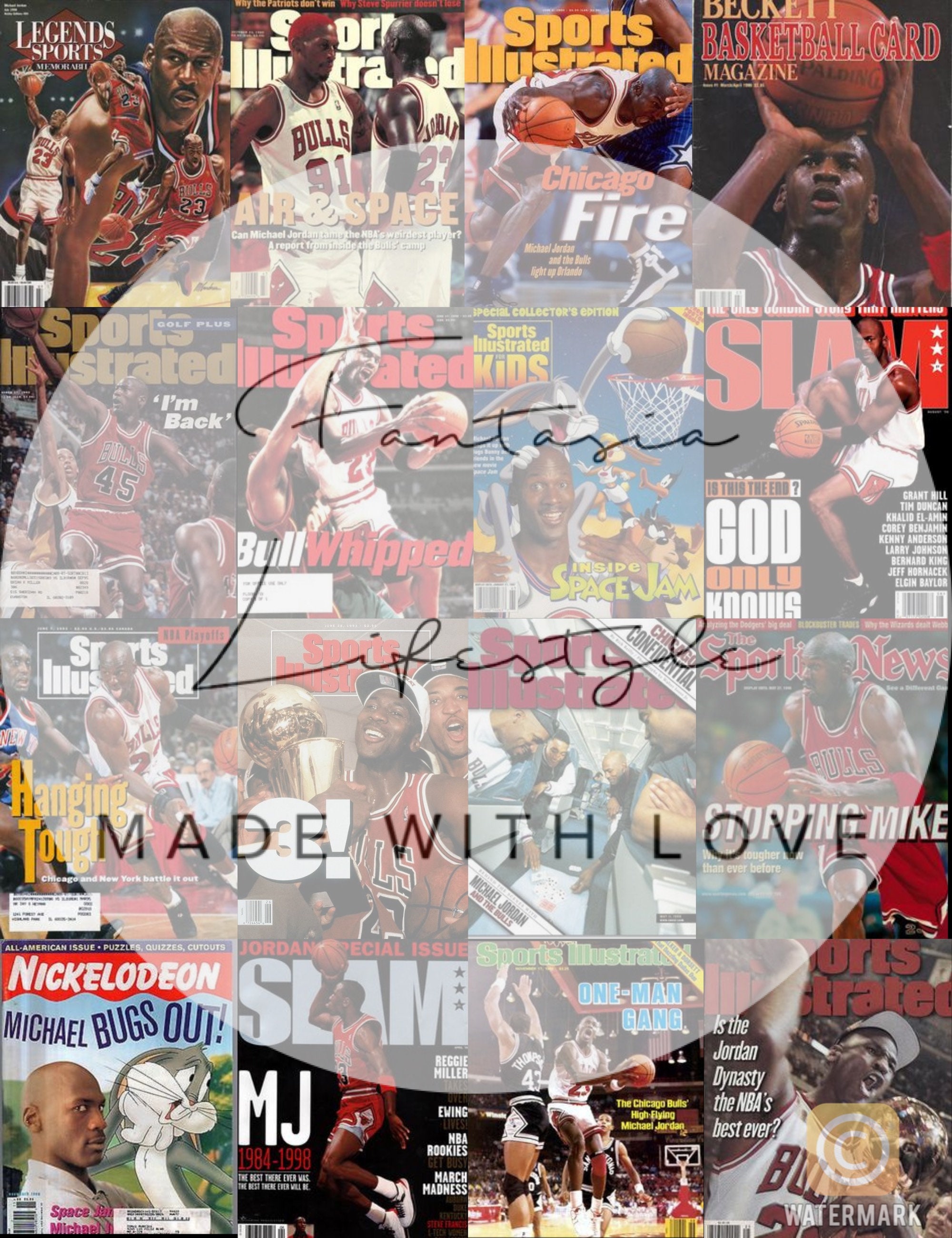 Michael Jordan Poster| Aesthetic Magazine Cover Collage| Printable ...