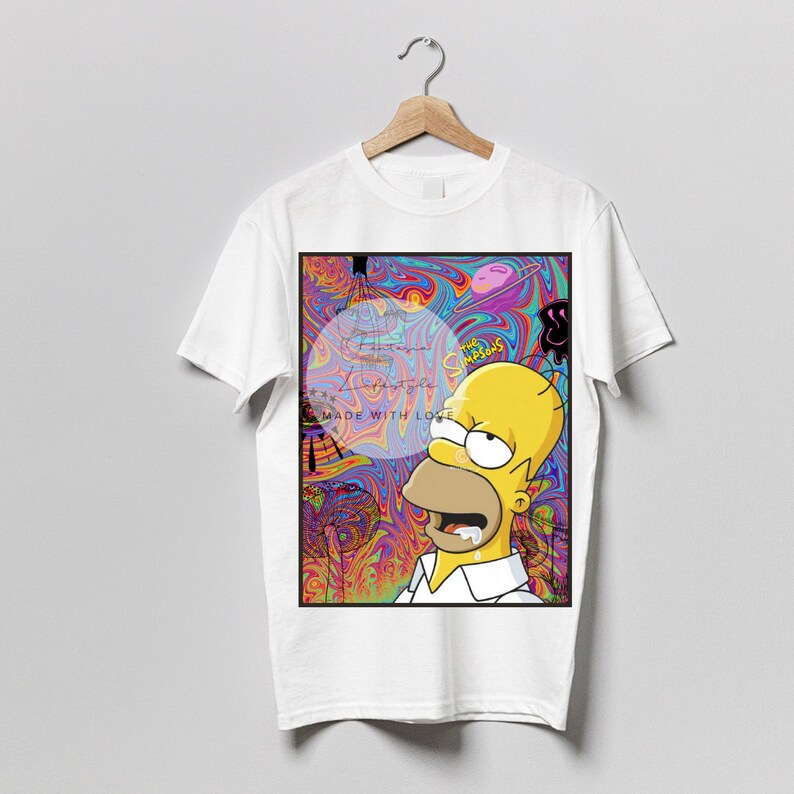 Homer Simpson| Digital Poster| Aesthetic Psychedelic |the Simpsons ...