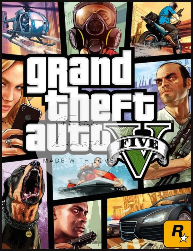 GTA 5 Poster San Andreas Poster Gta 5 Video Game Room Decor Gta Poster ...
