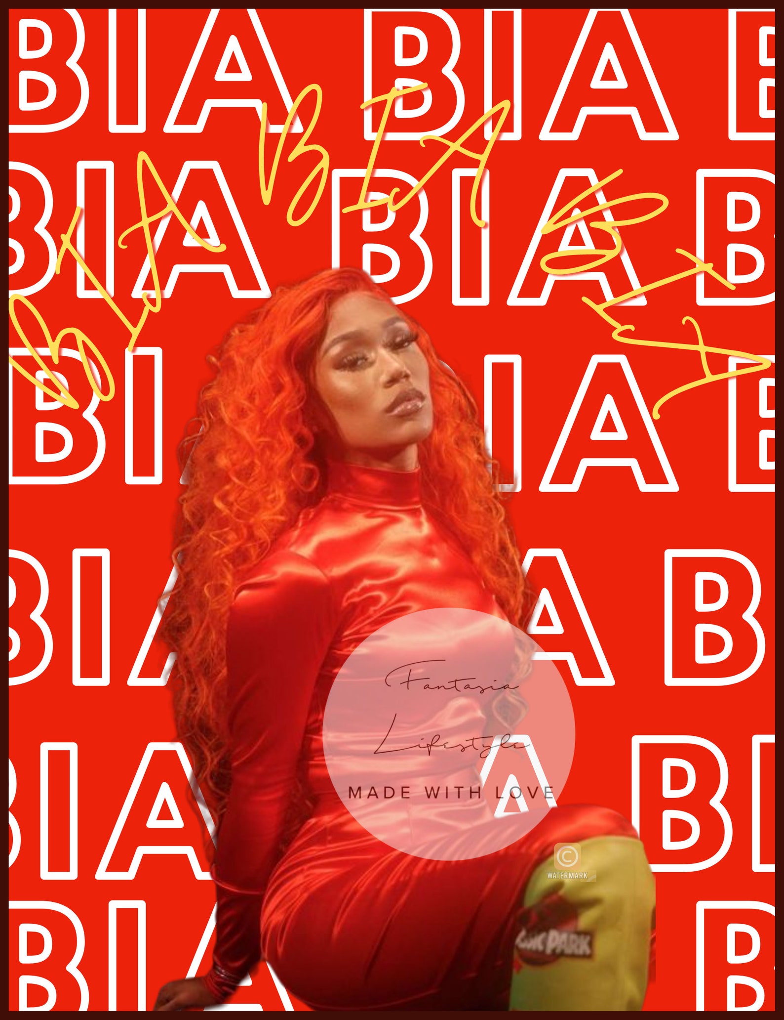 BIA Poster Red Poster Female Rapper BIA BIA Rappers - Etsy