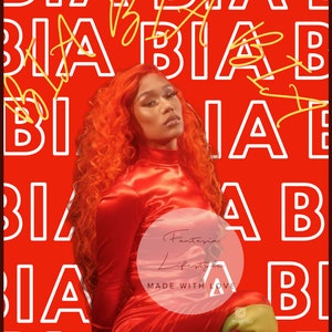 BIA Poster Red Poster Female Rapper BIA BIA Rappers Poster - Etsy