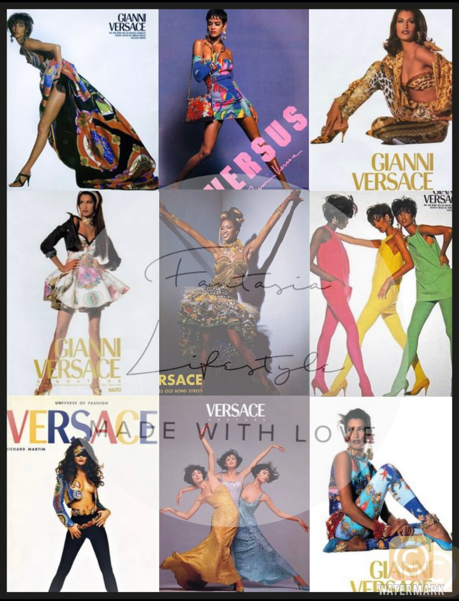 90's Versace Magazine Cover Collage Poster (digital Download) - Etsy