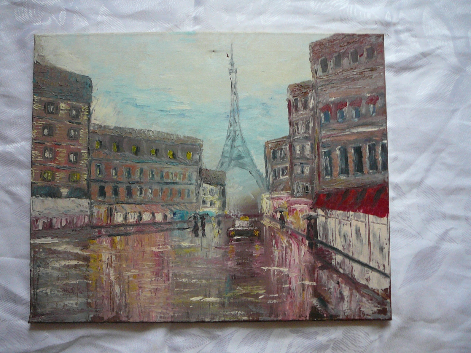 A Rainy Day in Paris, Paris Painting, Oil Painting, Eiffel Tower ...