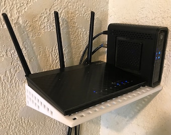 3D Printed Shelf / Wireless Router & Modem Shelf / Electronics Shelf ...