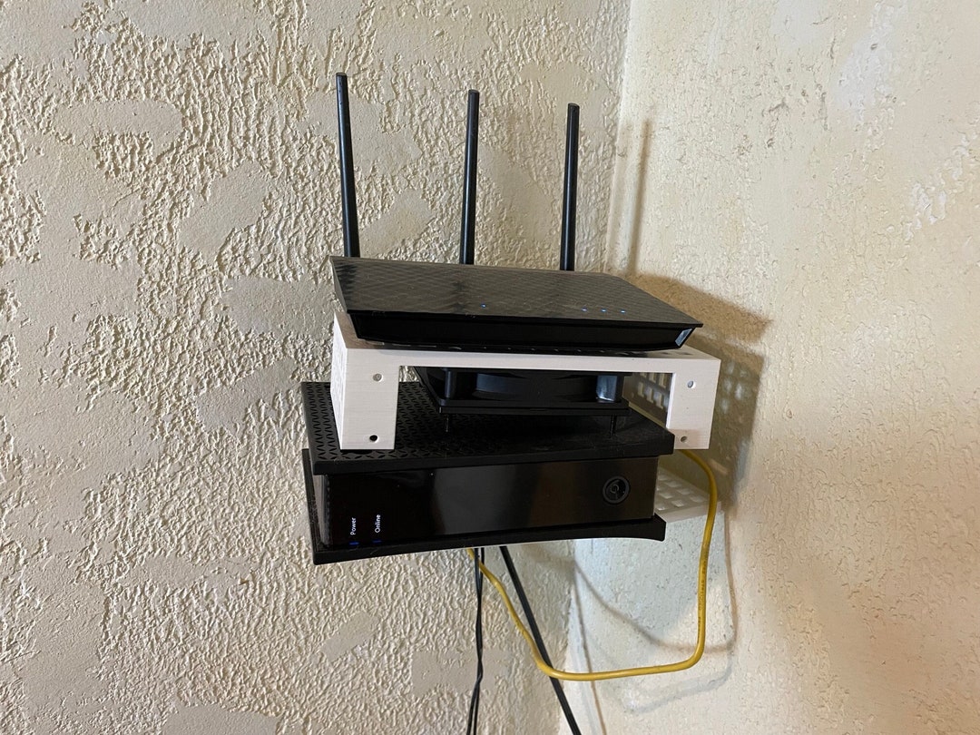 5x9" Cooling Shelf for Electronics - USB Powered Fan - Wall Mounted ...