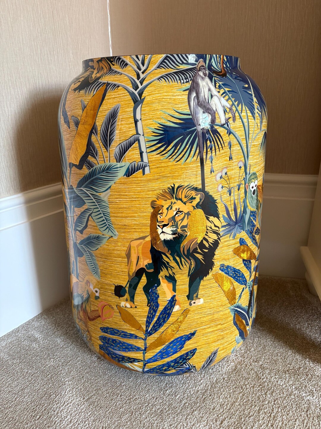 Libra Large Iron Jungle Vase: Handcrafted Tropical Animal Planter (62cm ...