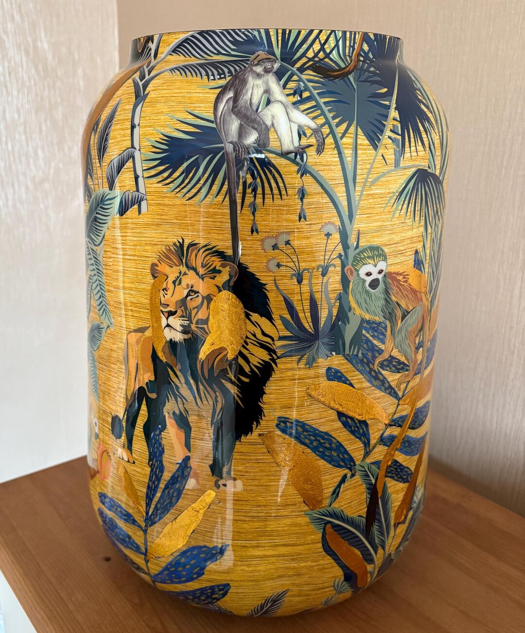 Libra Jungle Vase: Stunning Metal Gold Foil Tropical Vase 43cm - Etsy