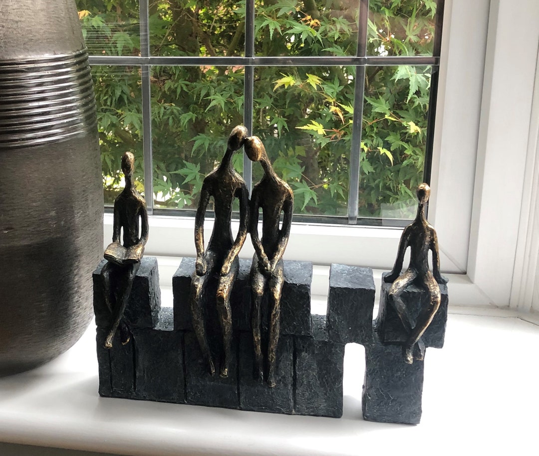 Libra Family Sculpture. Family Love, A Bronze Finish Family of Four ...