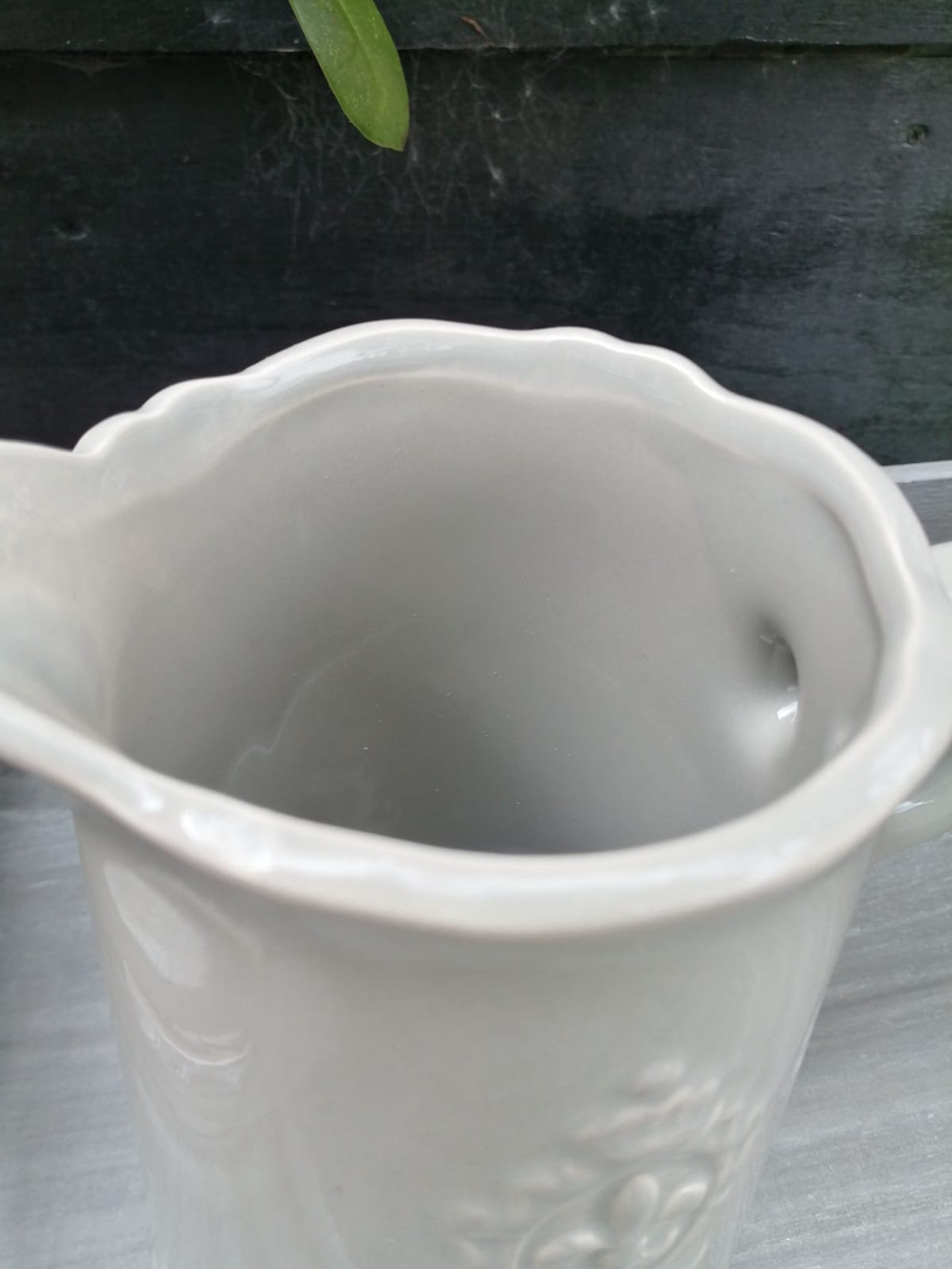 Grey Jug. Gorgeous French Country Style Grey Ceramic Jug - Fleur De Lys ...