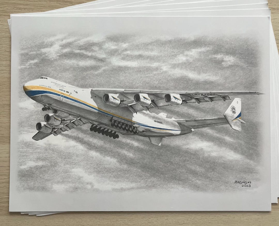 Antonov An-225 Mriya Pencil Drawing Print 40x30 Cm - Etsy