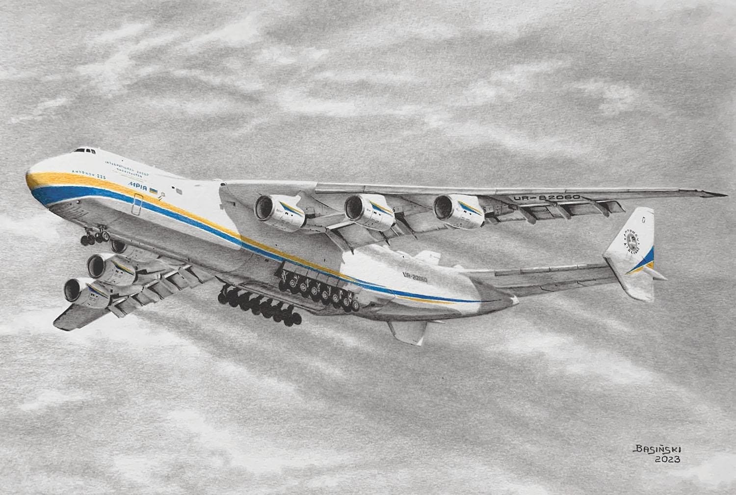 Antonov An-225 Mriya Pencil Drawing Print 40x30 Cm - Etsy