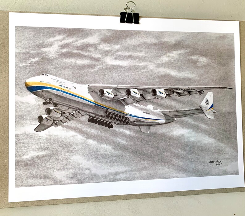 Antonov An-225 Mriya Pencil Drawing Print 40x30 Cm - Etsy