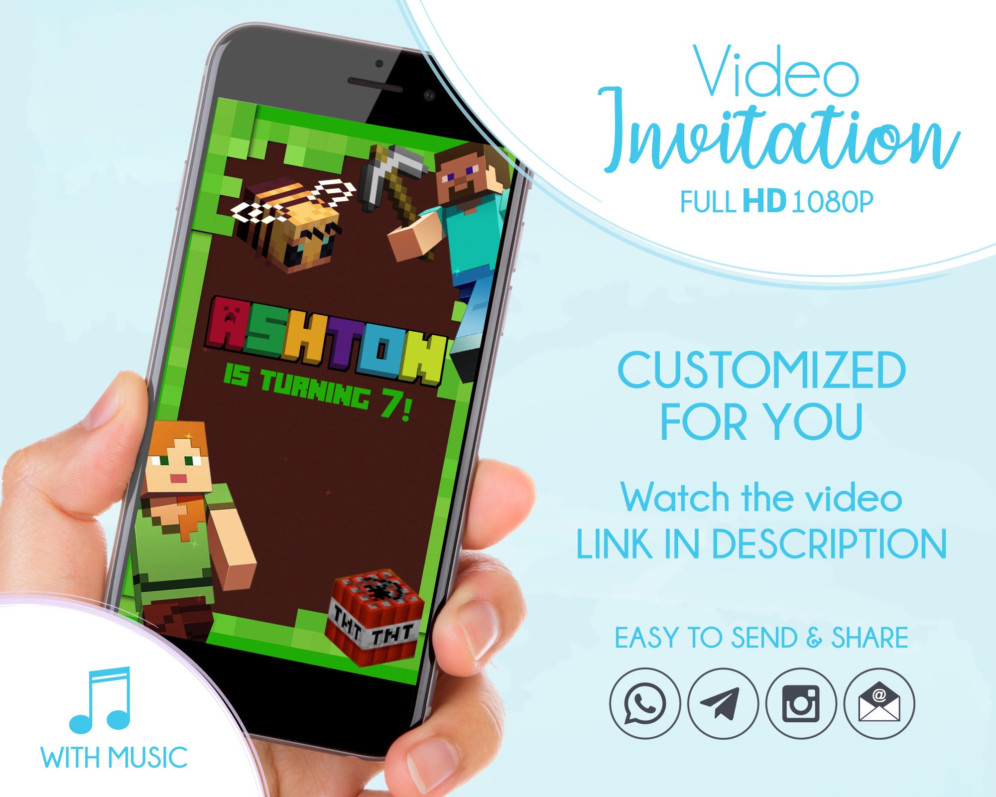 Custom Pixelated Party Invitation, Video Game Theme Birthday Invite - Etsy