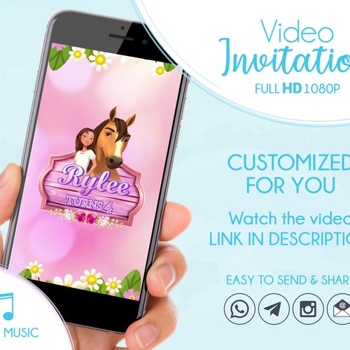 Spirit Riding Free Birthday Invitation Animated Personalized - Etsy