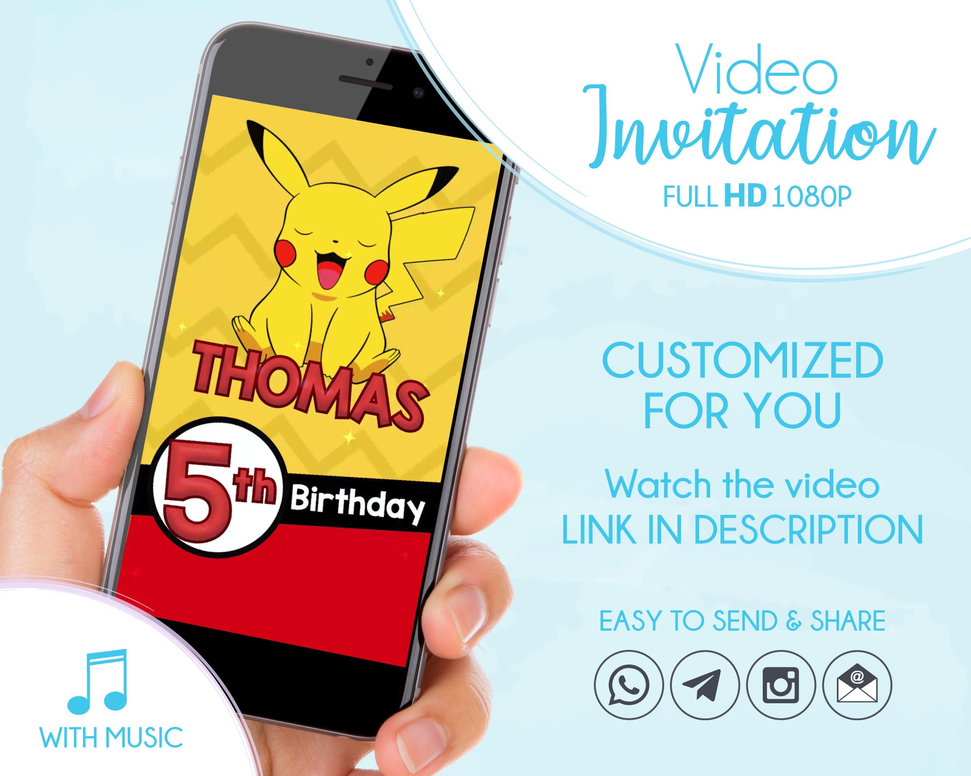 Art & Collectibles Digital Custom Birthday Video Invitation Party Video ...