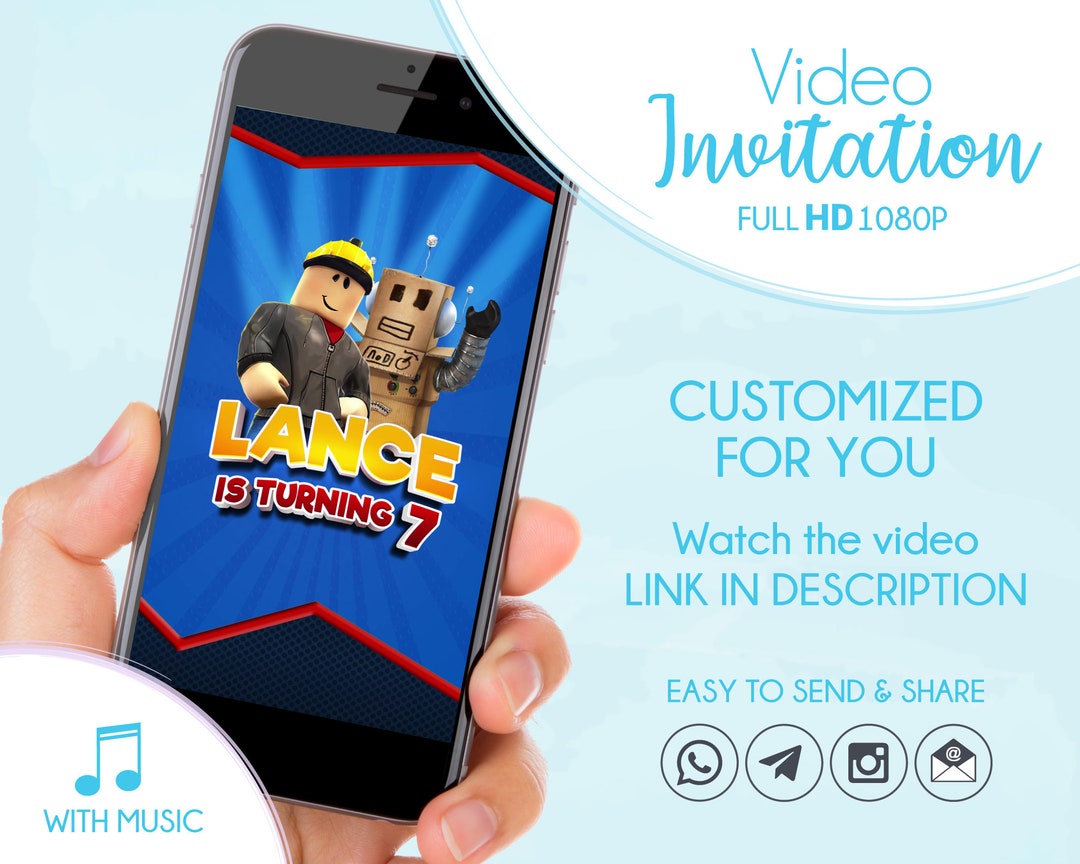 Roblox Birthday Invitation Animated, Roblox Personalized Video Invite ...