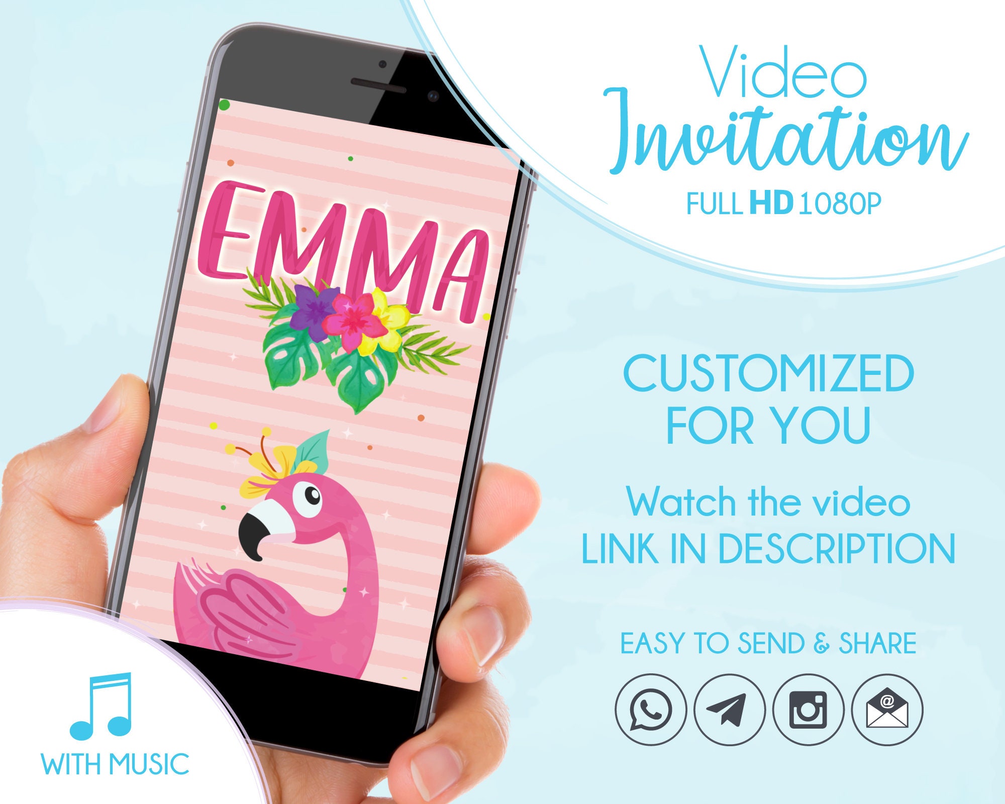 Art & Collectibles Digital Custom Birthday Video Invitation Party Video ...