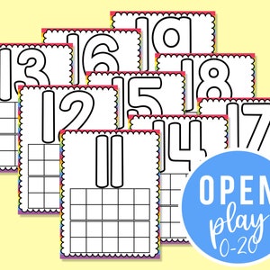 Play Dough Mats Play Doh Activity Mats Playdough Printable Ten Frame ...