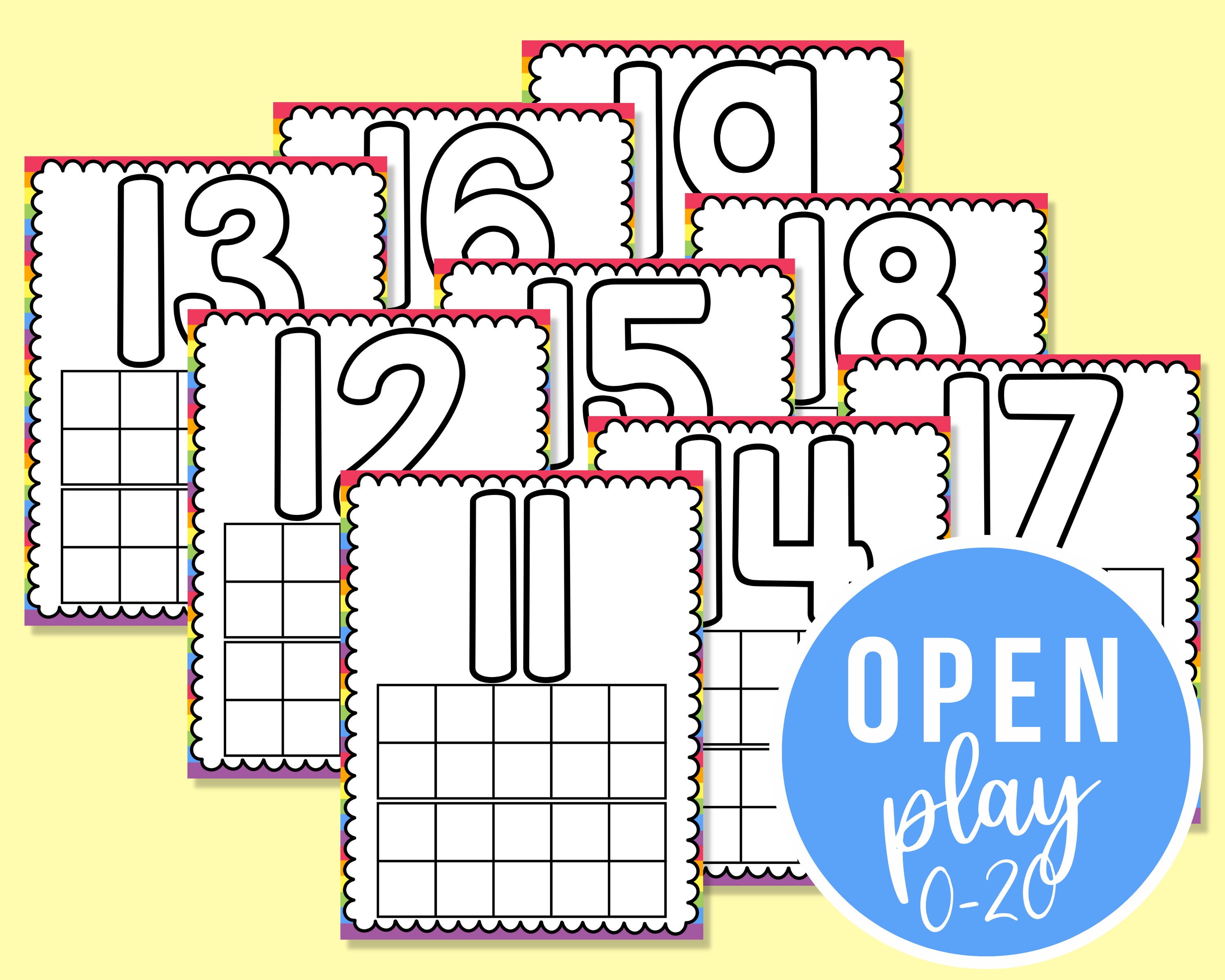 Play Dough Mats Play Doh Activity Mats Playdough Printable Ten Frame ...