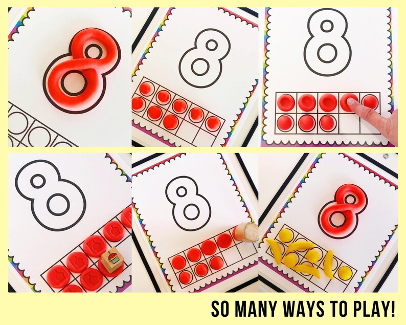 Play Dough Mats Play Doh Activity Mats Playdough Printable Ten Frame ...