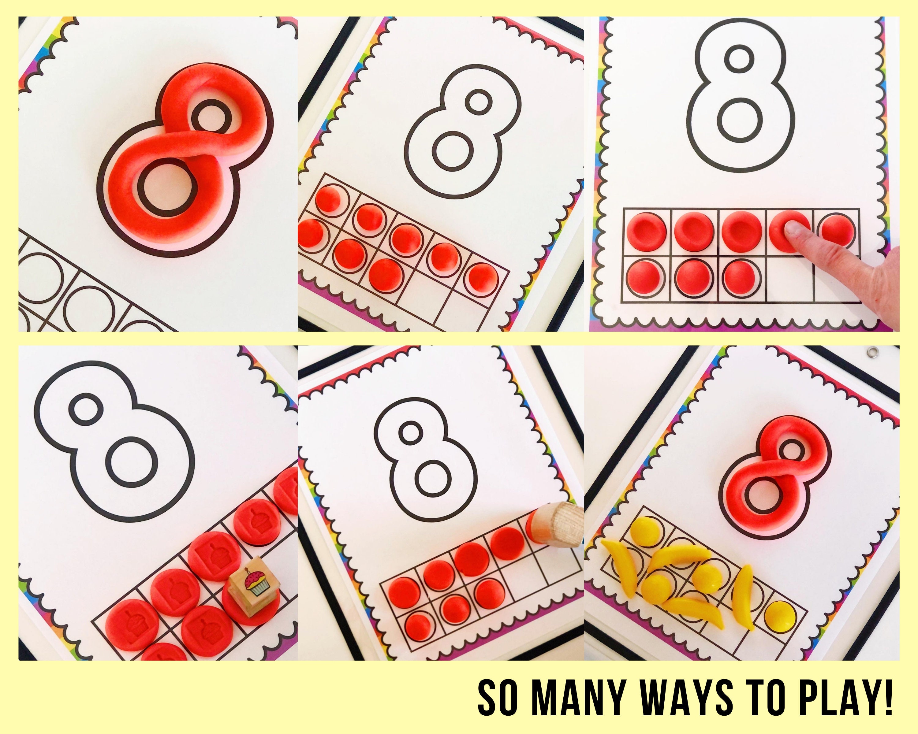 Play Dough Mats Play Doh Activity Mats Playdough Printable Ten Frame ...