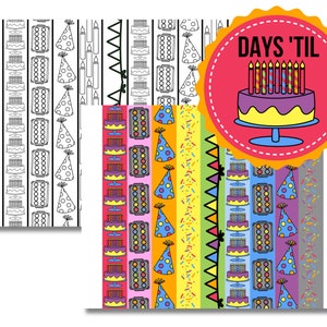 Birthday Countdown Paper Chain Birthday Party Garland Birthday Activity ...