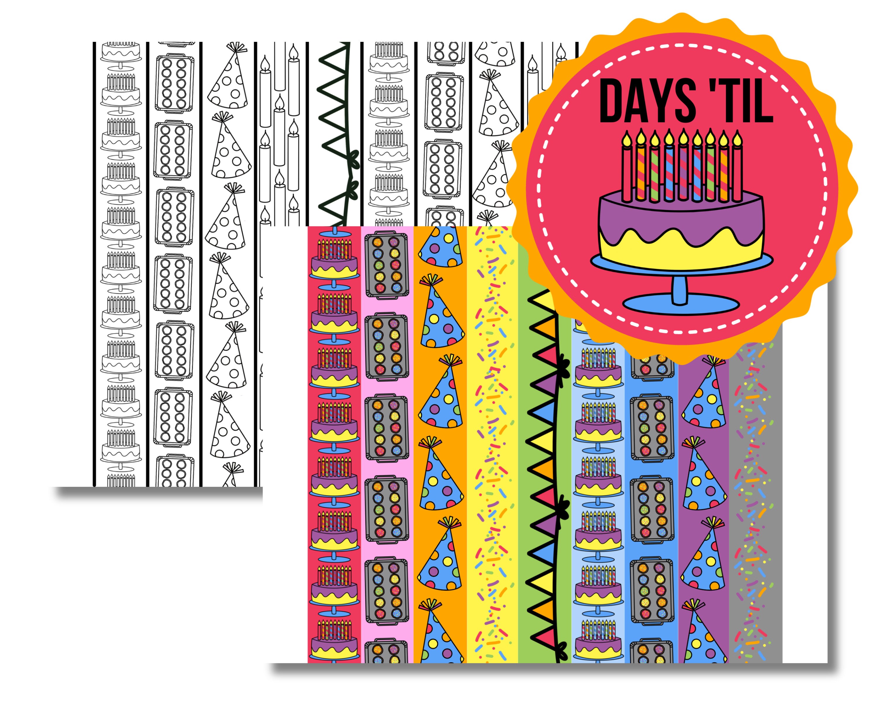 Birthday Countdown Paper Chain Birthday Party Garland Birthday - Etsy